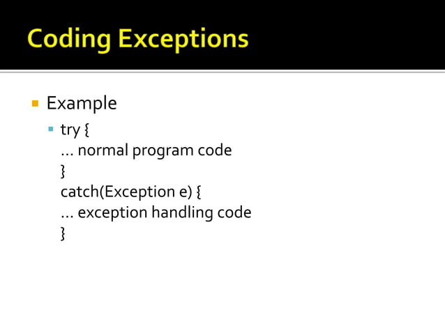 exception-handling-in-java.ppt | Programming Languages | Computing