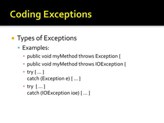 exception-handling-in-java.ppt | Programming Languages | Computing