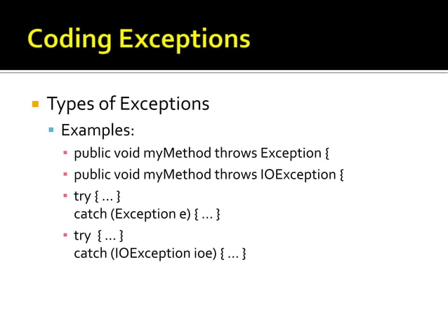 exception-handling-in-java.ppt | Programming Languages | Computing