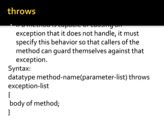 exception-handling-in-java.ppt | Programming Languages | Computing