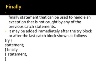 exception-handling-in-java.ppt | Programming Languages | Computing