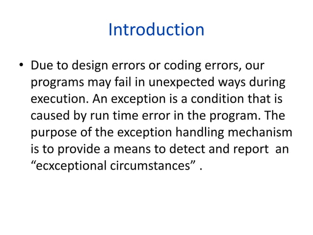 Exception Handlingtrycatchthrowthrowsfinallyerrors In Javappt