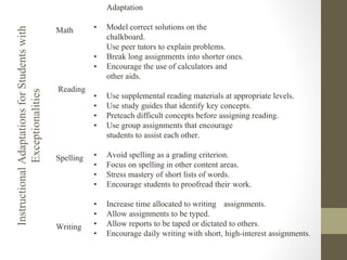 Exceptionalities | PPT