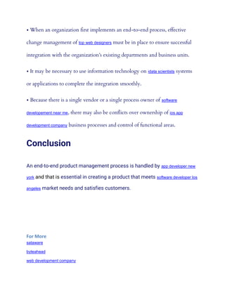 Comprehensive End-to-End Software Product Development and Testing ...