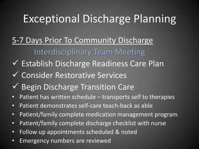 Exceptional snf discharge planning | PPTX