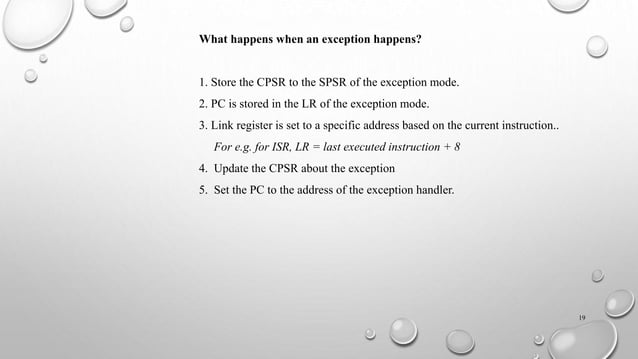 ARM Exception and interrupts | PPTX | Operating Systems | Computer Software and Applications