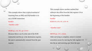 ARM Exception and interrupts | PPTX
