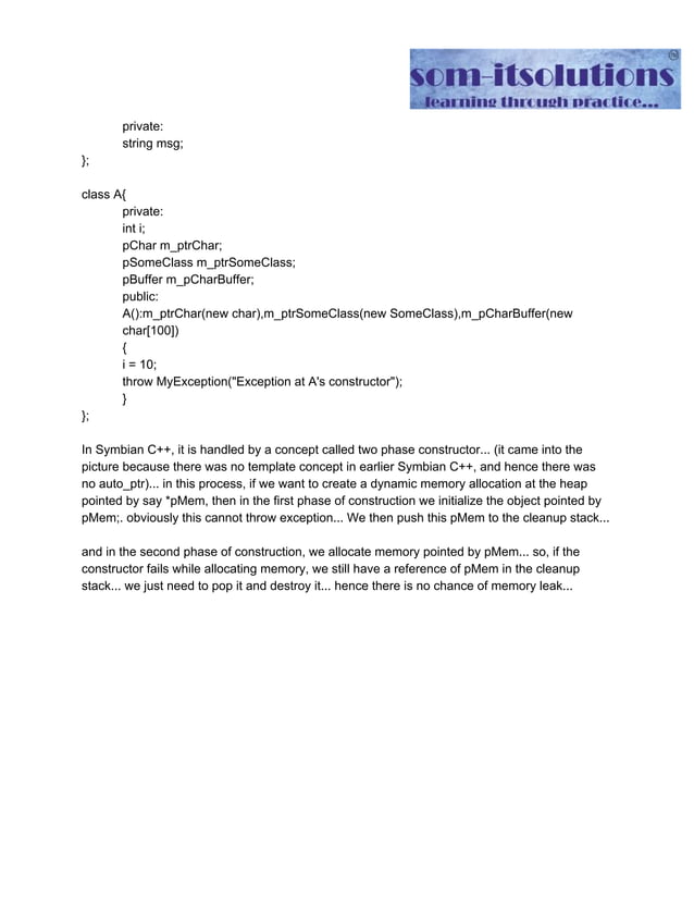 Exception Handling in the C++ Constructor | PDF