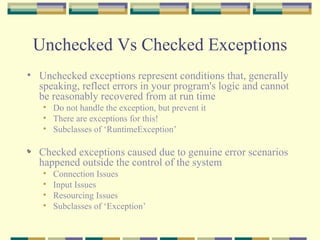 Exceptions irst | PPT | Programming Languages | Computing