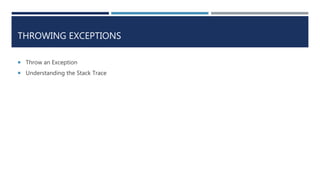Exception guidelines in c# | PPT
