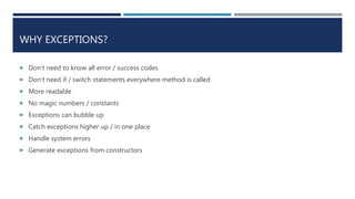 Exception guidelines in c# | PPT