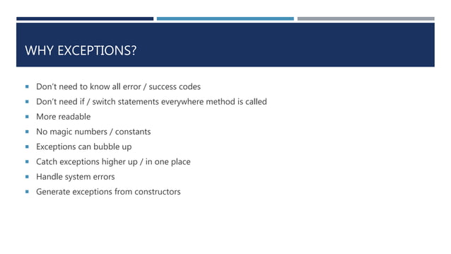 Exception guidelines in c# | PPT
