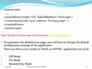 Exception handling in asp.net