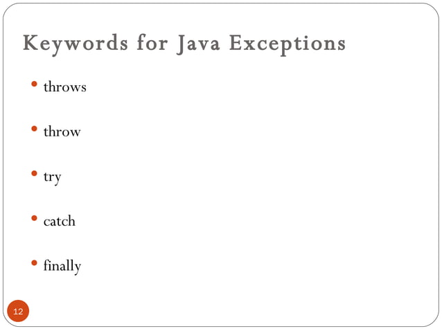 Exception handling | PPT | Programming Languages | Computing