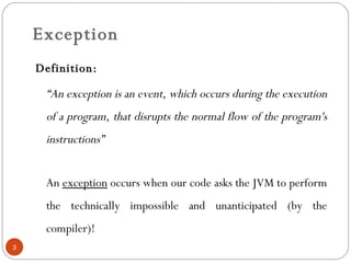 Exception handling | PPT | Programming Languages | Computing