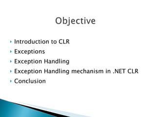 Exception Handling Mechanism in .NET CLR | PPT