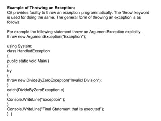 Exception handling | PPT
