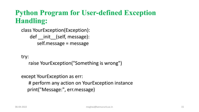 Python Exception Handling | PPTX