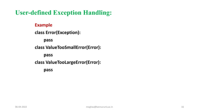 Python Exception Handling | PPTX