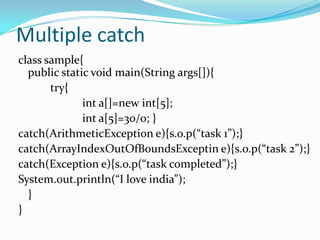 Exception Handling | PPTX | Programming Languages | Computing