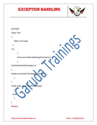 Exception handling | PDF