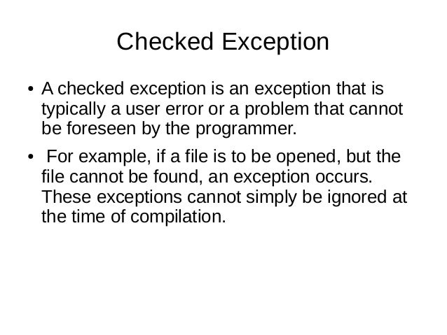 Exception handling