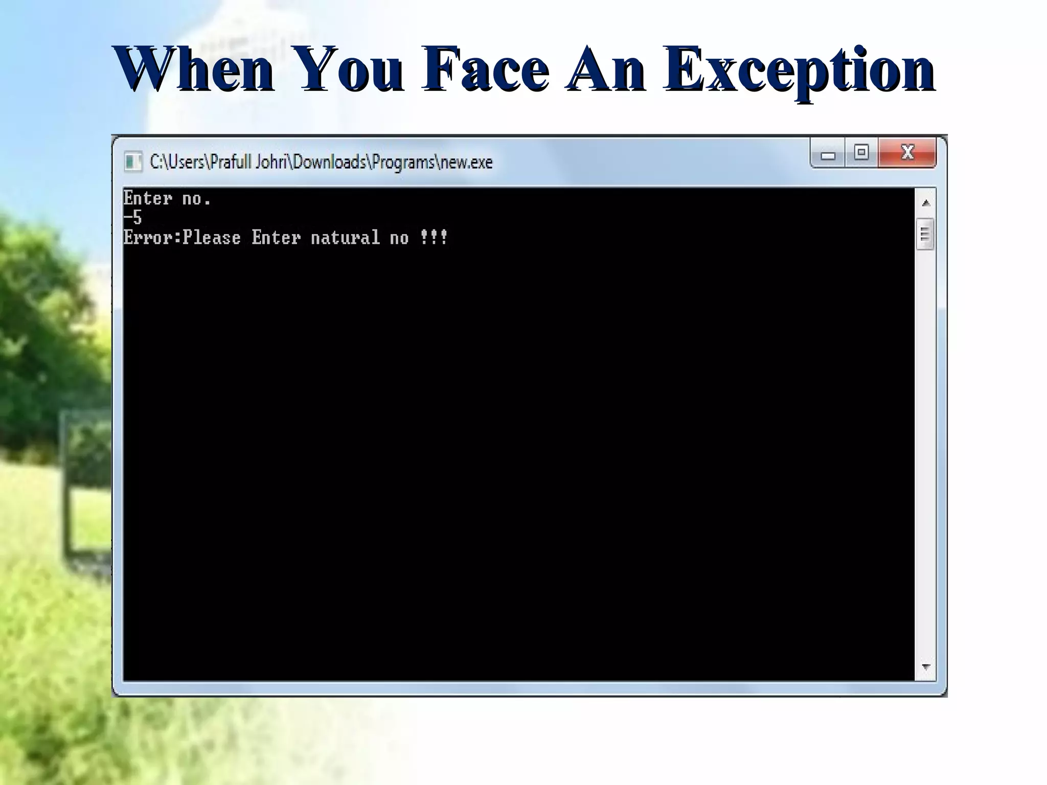 Exception Handling Ppt