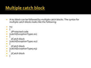 Exception handling | PPTX