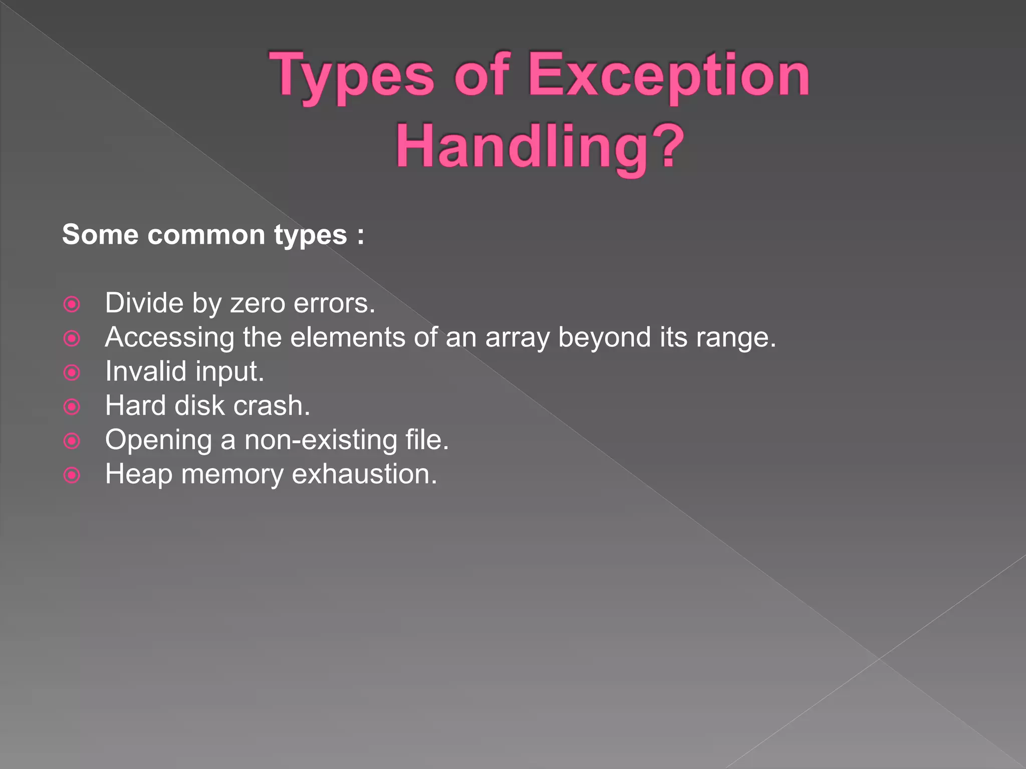What is Exception Handling? | PPTX | Programming Languages | Computing