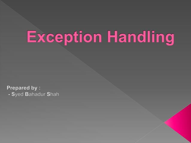 What is Exception Handling? | PPT