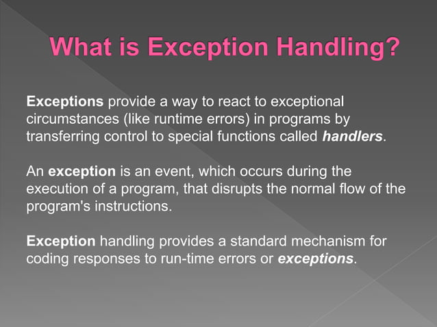 What is Exception Handling? | PPT
