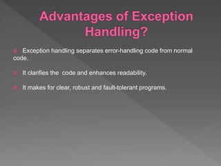 What is Exception Handling? | PPTX | Programming Languages | Computing