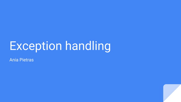 Exception handling | PDF
