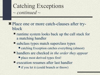 Exception handling | PPT | Programming Languages | Computing