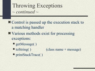 Exception handling | PPT | Programming Languages | Computing