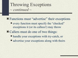 Exception handling | PPT | Programming Languages | Computing