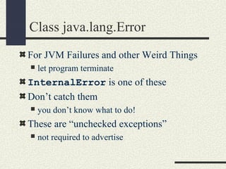 Exception handling | PPT | Programming Languages | Computing