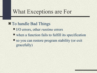 Exception handling | PPT | Programming Languages | Computing