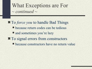 Exception handling | PPT | Programming Languages | Computing