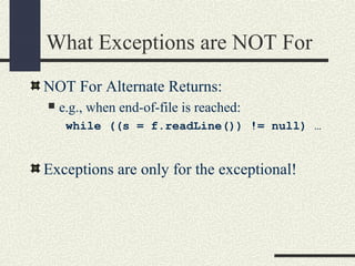 Exception handling | PPT | Programming Languages | Computing