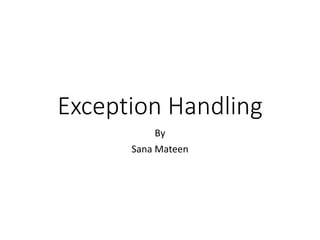Exceptionhandling | PPTX