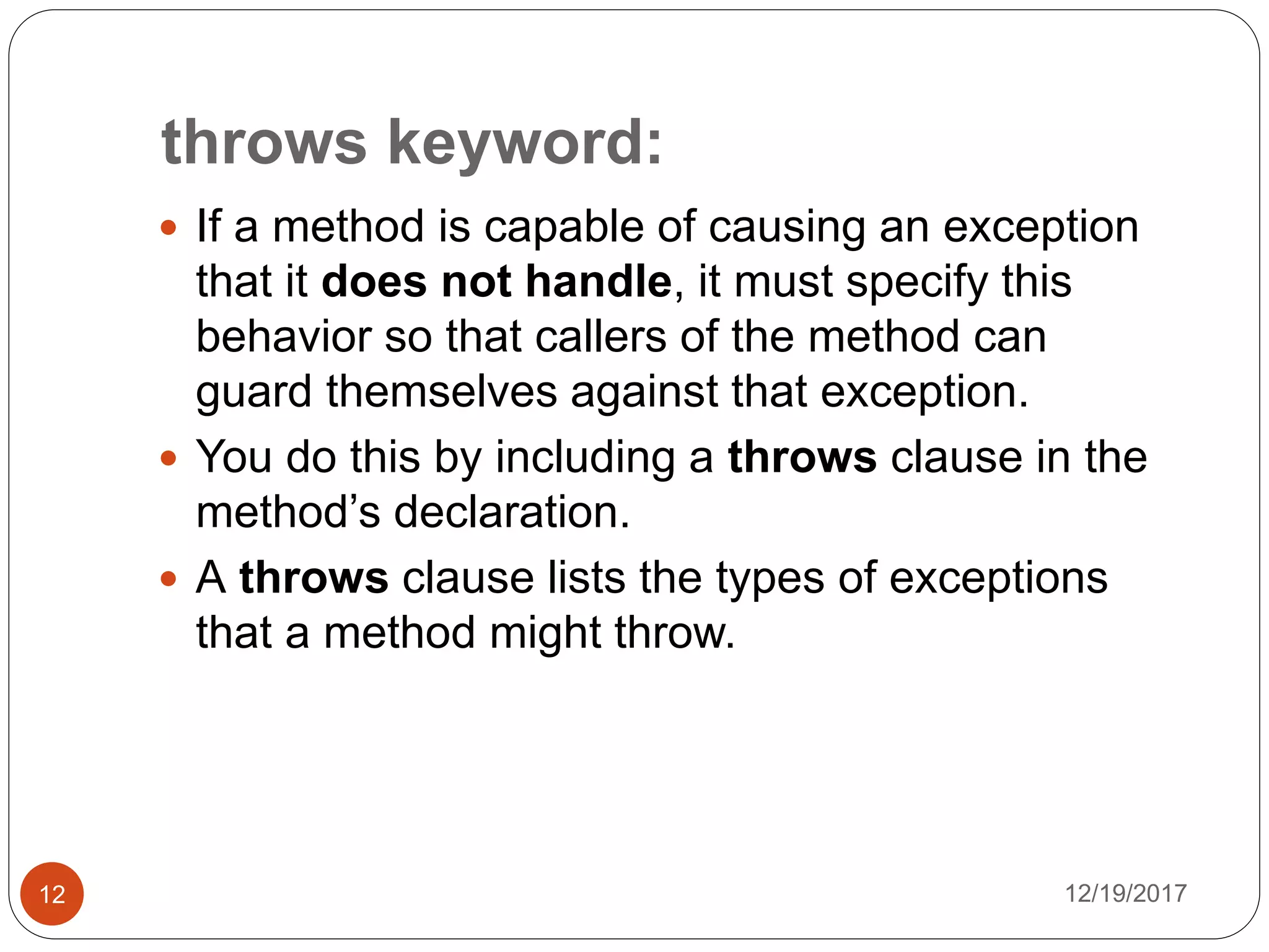 Exception handling | PPTX