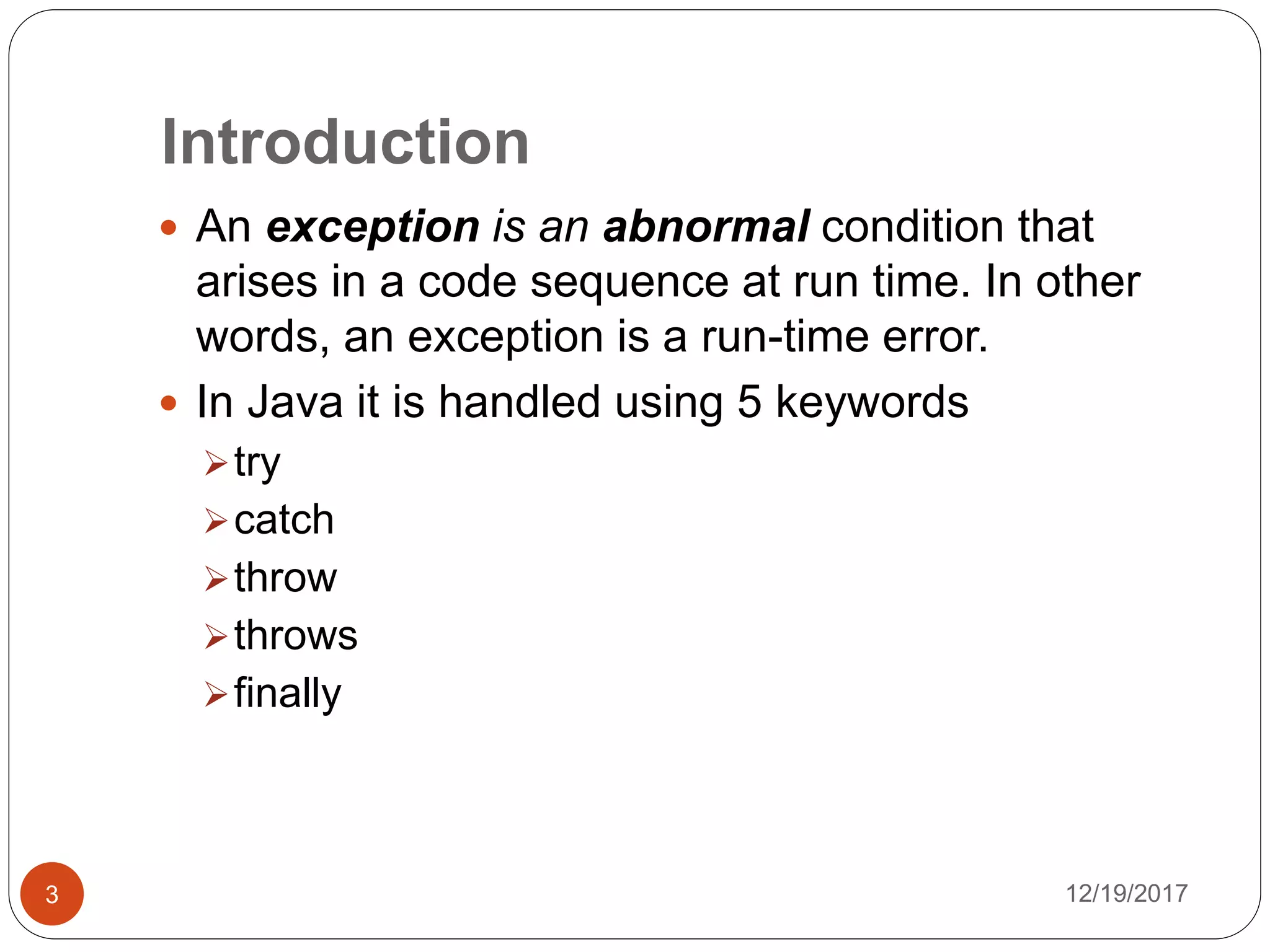 Exception handling | PPTX