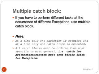 Exception handling | PPTX