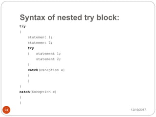 Exception handling | PPTX