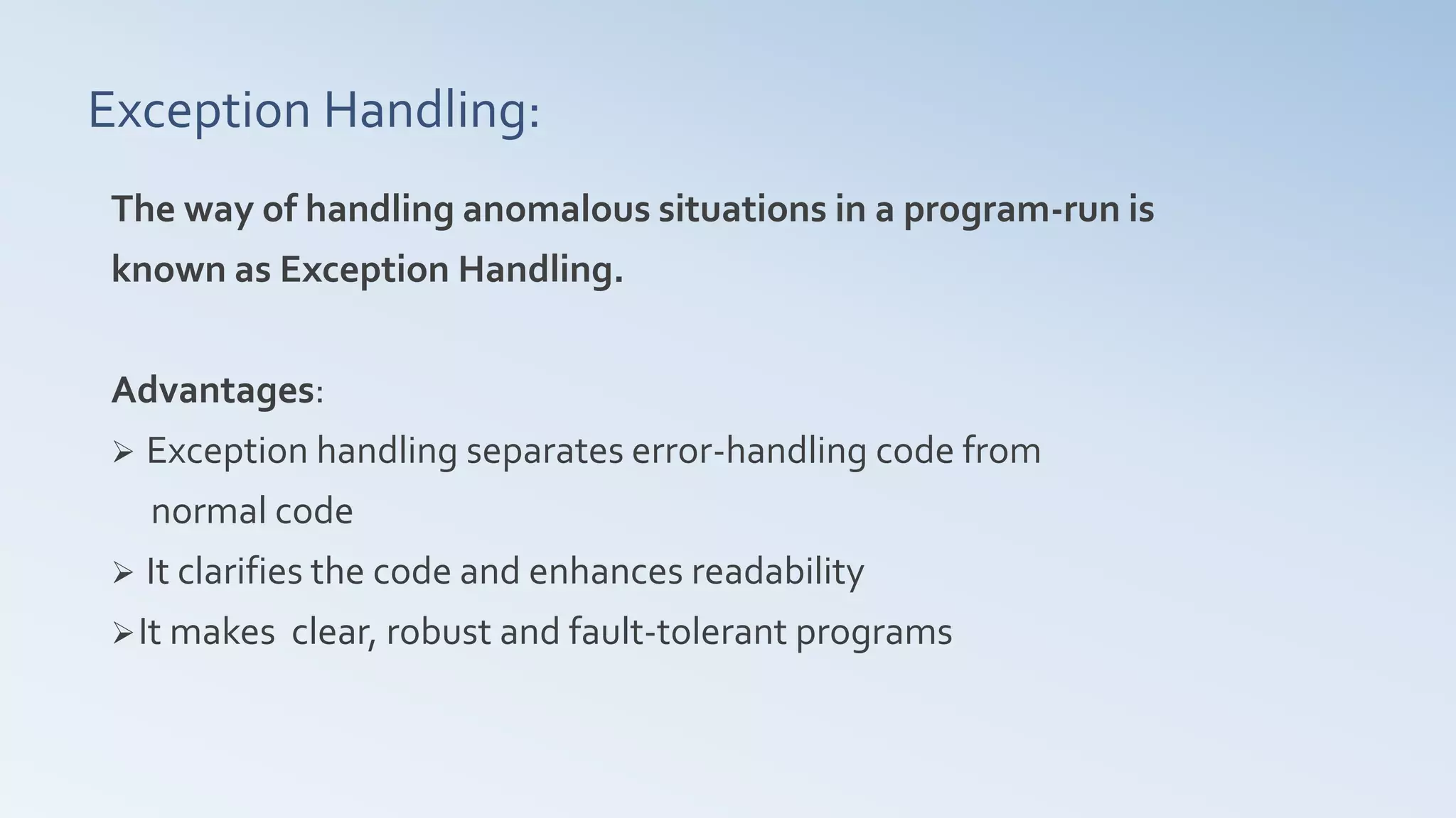 Exception handling | PPT
