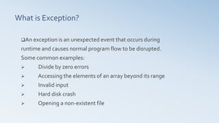Exception handling | PPT