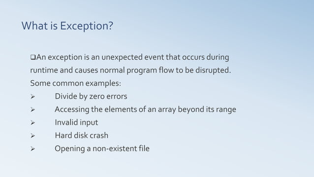 Exception handling | PPT