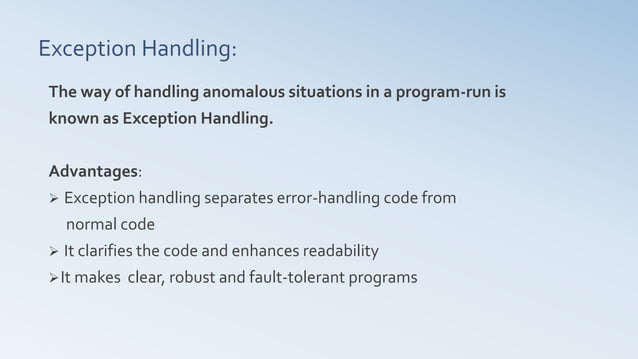 Exception handling | PPT