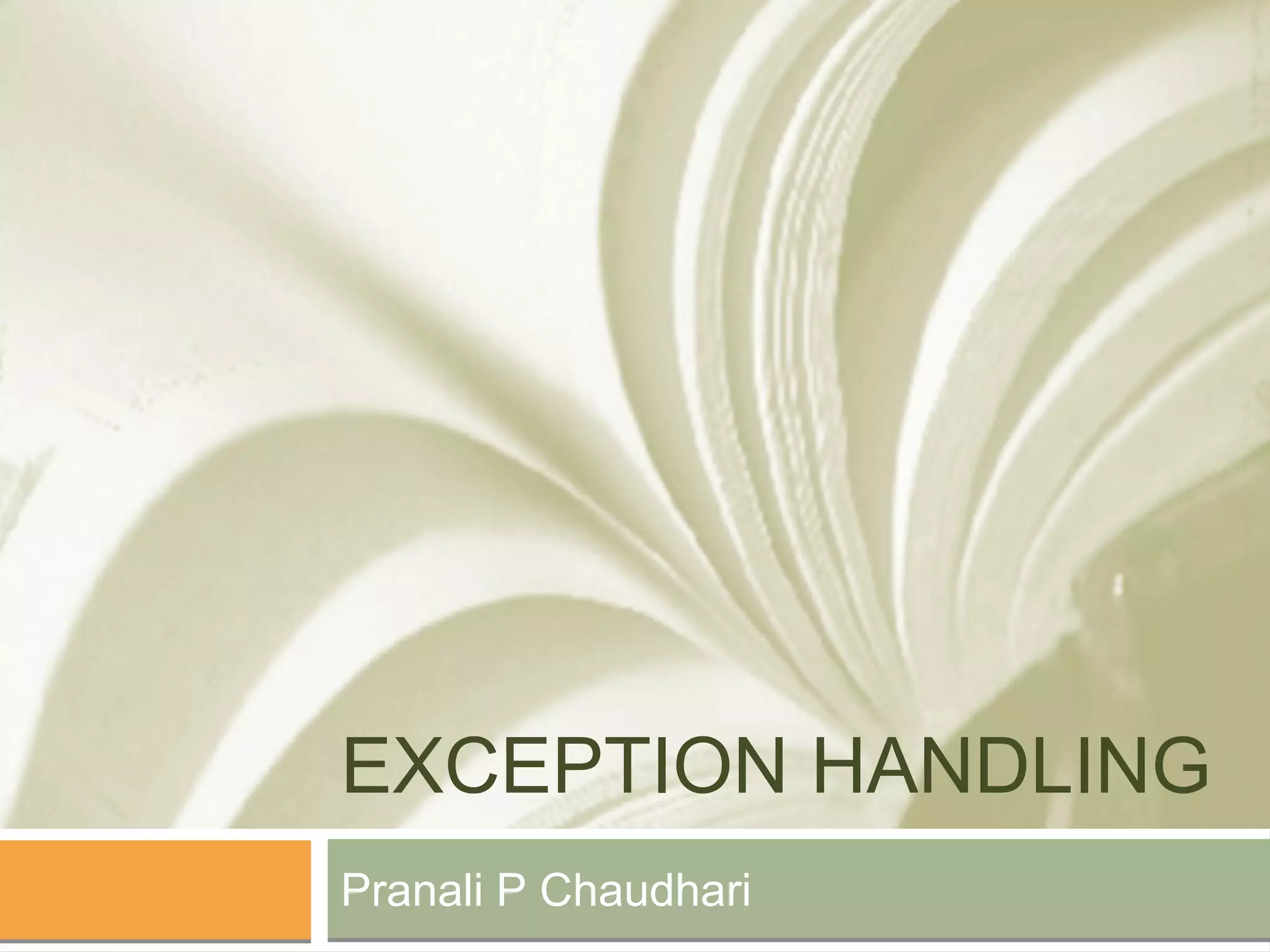 Exception handling | PDF